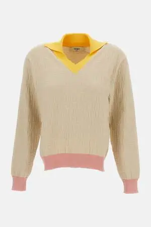 Fendi Color Block Ff Jacquard T-shirt - Multicolor