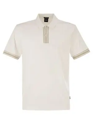 BOSS Cotton Polo Shirt With Contrast Placket