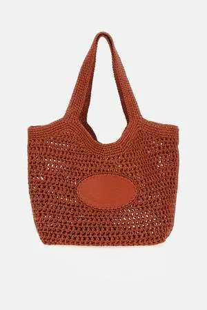 TOD'S Raffia Crochet Tote Bag - Multicolor