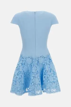 SELF-PORTRAIT Crepe Lace Mini Dress - Multicolor