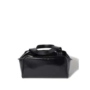 Miu Miu Leather Shoulder Bag With Embossed Logo - Black