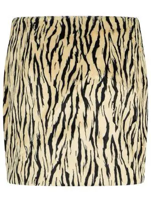 ROTATE BY BIRGER CHRISTENSEN Printed Faux Fur Skirt