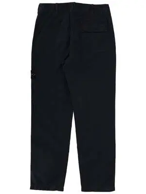 Stone Island Logo Patch Cotton Pants - Blue