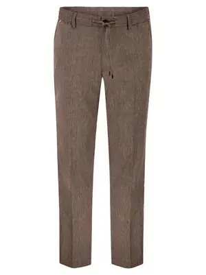 BOSS Linen Blend Chino Trousers - Brown