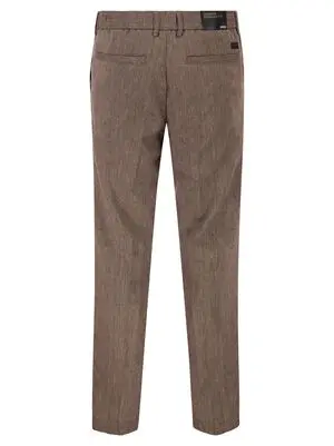 BOSS Linen Blend Chino Trousers - Brown