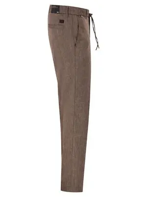 BOSS Linen Blend Chino Trousers - Brown