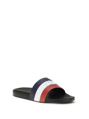Moncler Basile Rubber Slides With Tricolor Strap