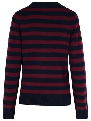 GANNI Multi Wool Blend Poodle Graphic Striped Sweater - Multicolor