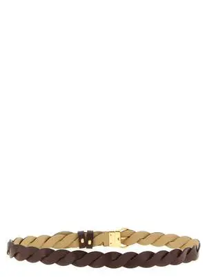 Fendi Reversible Braided Leather Belt With Ff Detail