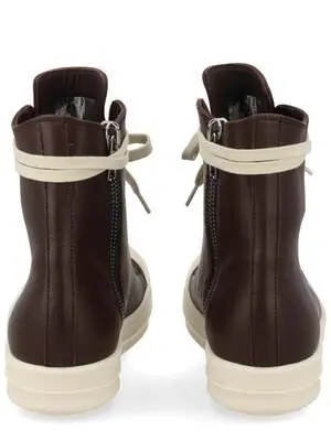 Rick Owens High Top Leather Sneakers