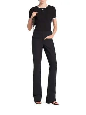 COURREGES Cotton T-shirt With Contrasting Profiles