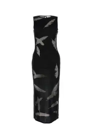 Alexander McQueen Feather Print Sheath Dress - Multicolor