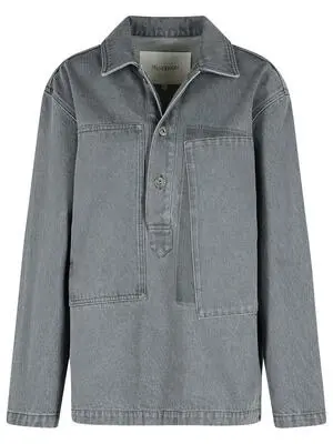 JW Anderson Denim Shirt With Patched Pockets - Gray