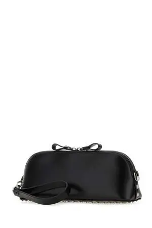 Valentino Garavani Black Leather Studded Clutch