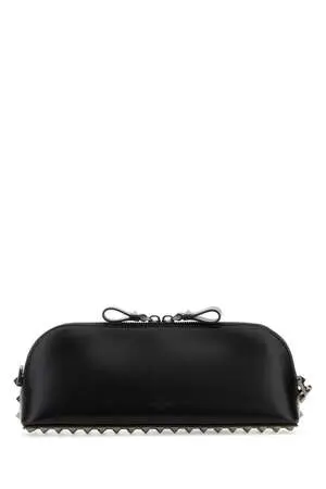 Valentino Garavani Black Leather Studded Clutch