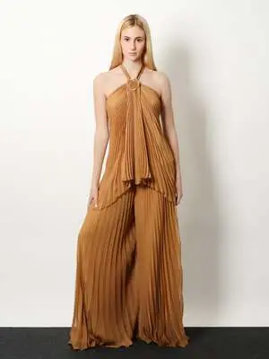 Max Mara Pleated Wide Leg Trousers - Multicolor