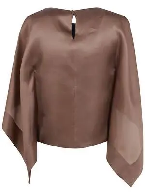 Alberta Ferretti Silk Cape Shirt
