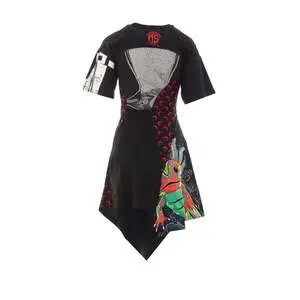MARINE SERRE Printed Jersey Knee-length Dress - Black