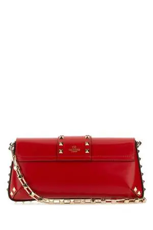 Valentino Garavani Calf Leather Clutch With Stud Embellishments