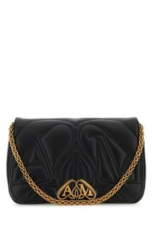 Alexander McQueen Leather Seal Shoulder Bag - Black