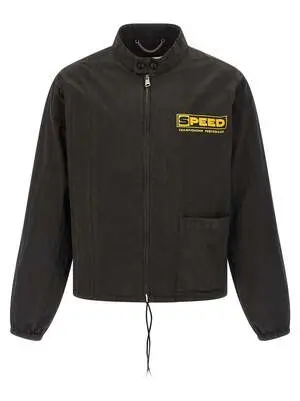 MAISON MARGIELA Vintage Graphic Print Zip-up Track Jacket - Gray