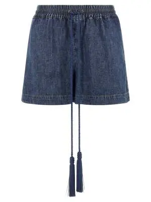 Valentino Garavani Vgold Crêpe Couture Shorts - Blue