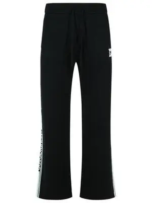 Casablanca Merino Wool Wide-leg Pants With Logo Detail - Black