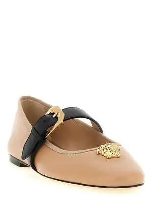 Versace La Medusa Ballet Flats With Heritage Buckle