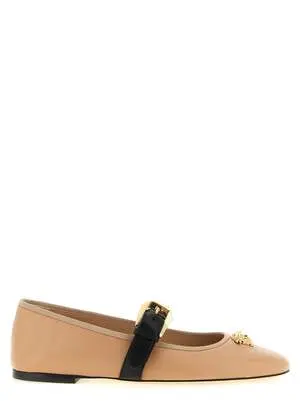 Versace La Medusa Ballet Flats With Heritage Buckle - Pink