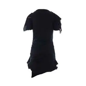 Isabel Marant Étoile Gathered Asymmetrical Short-sleeve Crew Neck Dress - Black