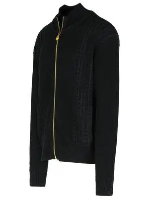 Versace Cotton Blend Zip Sweater