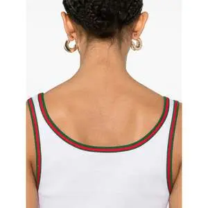 Gucci Embroidered Logo Tank Top - White
