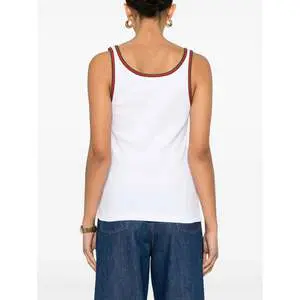 Gucci Embroidered Logo Tank Top - White