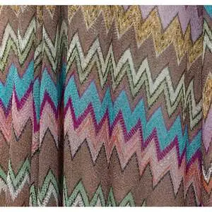 Missoni Sleeveless V-neck Glittered Chevron Print Lurex Dress