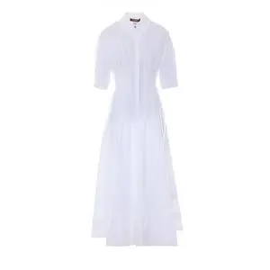 Max Mara Cotton Poplin Dress - White