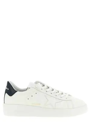 GOLDEN GOOSE Pure New Leather Lace-up Sneakers With Side Star Detail - Blue