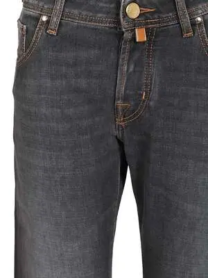 Jacob Cohen Super Slim Fit Nick Jeans With Black Stitching - Gray