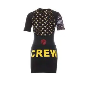 MARINE SERRE Short Sleeve Crew Neck Printed Midi Dress