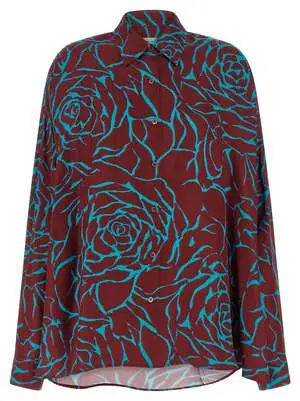 Dries Van Noten Casia Floral Print Viscose Shirt