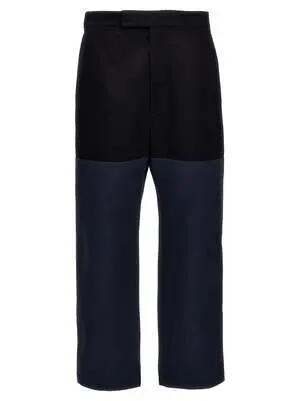 Thom Browne Unconstructed Combo Straight Leg Pants - Blue