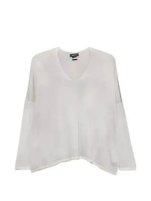 Avant Toi Hand-painted Laminated V-neck Pullover
