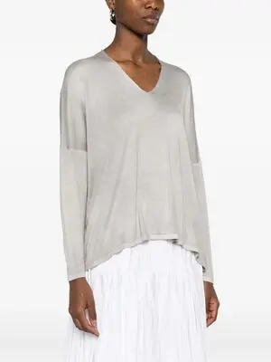 Avant Toi Hand-painted Laminated V-neck Pullover