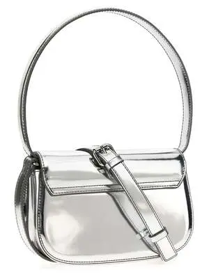 DIESEL® 1dr Shoulder Bag With Maxi Logo - Silver