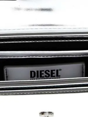 DIESEL® 1dr Shoulder Bag With Maxi Logo - Silver