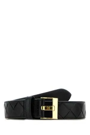 Bottega Veneta Woven Leather Belt - Black