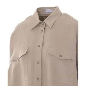 Brunello Cucinelli Viscose And Linen Twill Fluid Shirt