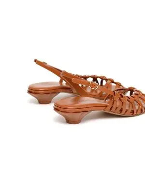 Chloé Strappy Low Heel Leather Sandals