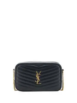 Saint Laurent Lou Quilted Leather Shoulder Bag With Chain Strap - Black