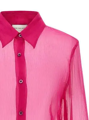 Dries Van Noten Cloudy Semi-transparent Silk Muslin Shirt