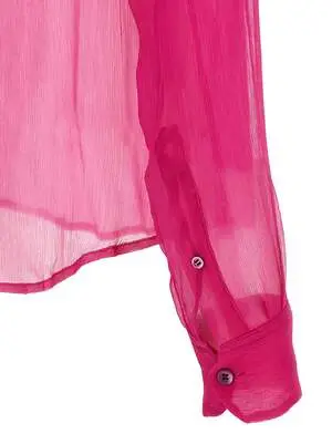Dries Van Noten Cloudy Semi-transparent Silk Muslin Shirt